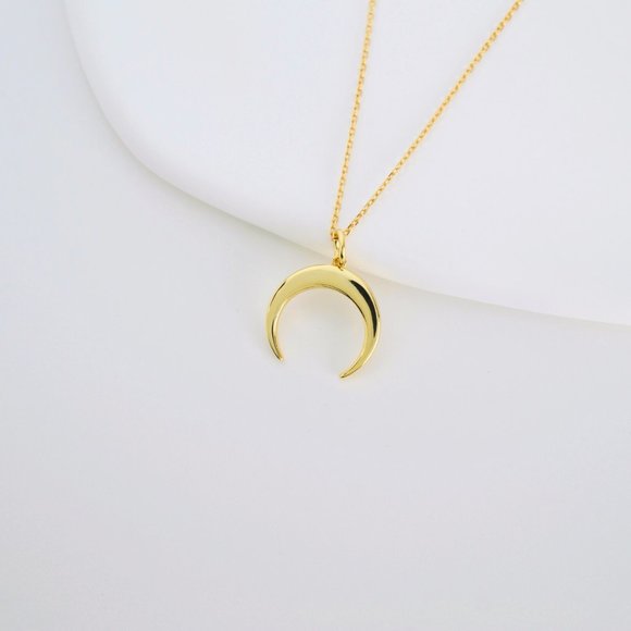 olamiie | Jewelry | Zara Moon Pendant 8k Gold Necklace S925 | Poshmark